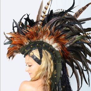 Other | Feather Mohawk Headdress Hat Costume | Poshmark